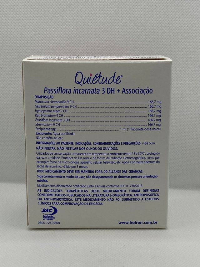Quietude 20 flaconetes de 1ml Dose única - Boiron - Farmácia ...