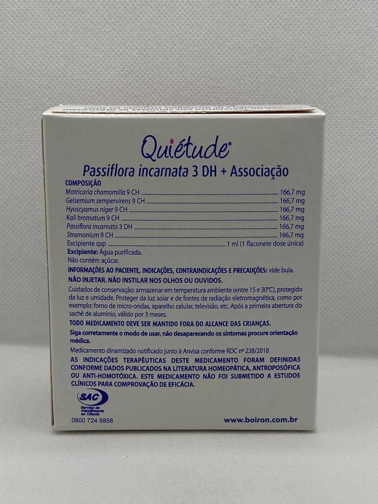Quietude 20 flaconetes de 1ml Dose única - Boiron - Farmácia ...